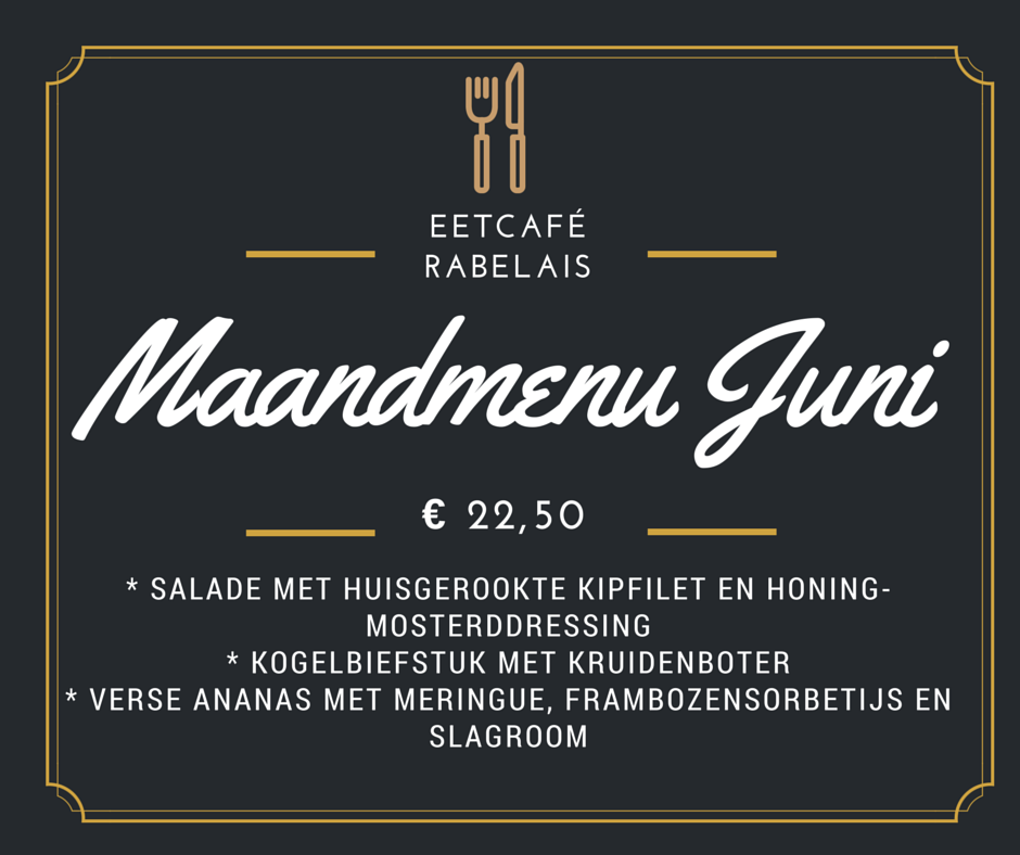Juni menu Eetcafé Rabelais